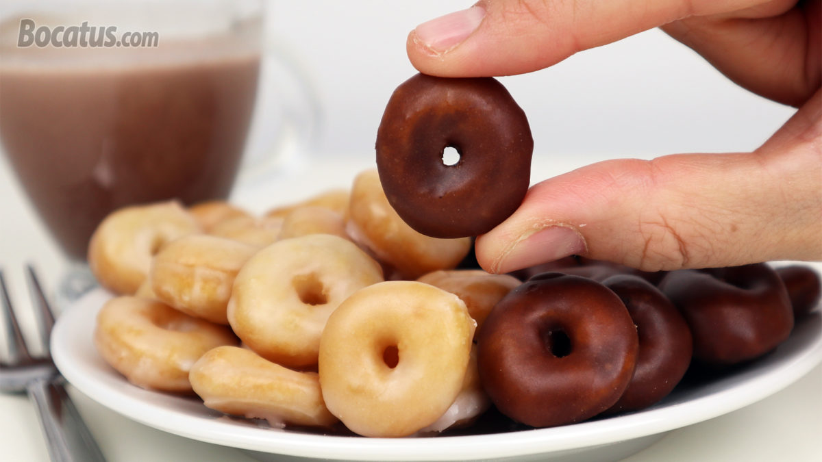 MINI DONUTS GLASEADOS de azúcar y chocolate – Bocatus