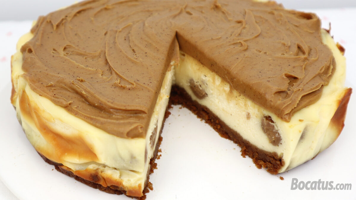 Cheesecake relleno de crema de galletas Lotus – Bocatus